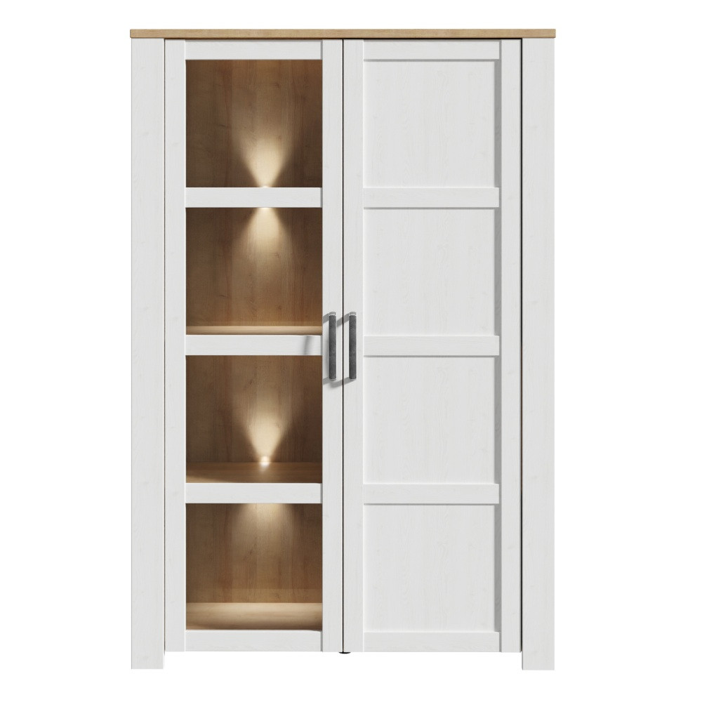 VITRINA DOS PUERTAS BRISA WHITE ILUMINACIÓN CON LUCES LED