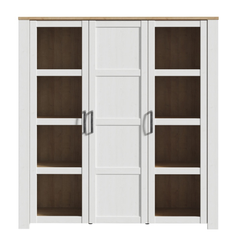 VITRINA TRES PUERTAS BRISA WHITE ILUMINACIÓN SIN LUCES LED