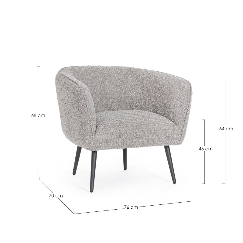 Butaca tapizada en bouclé TRESS– Diseño moderno y elegante | Muebles ...