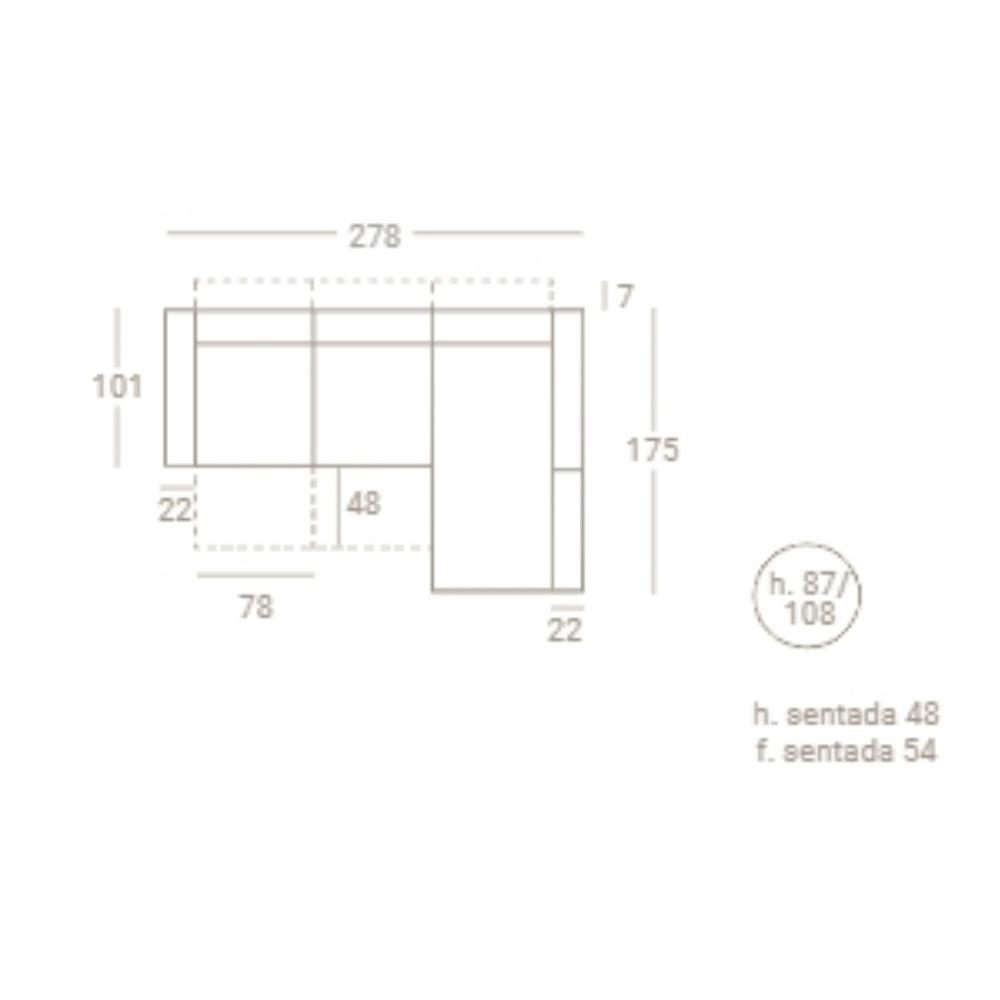 Sofá chaiselongue | Muebles Rey TAPIZADO SOFÁ LOTO BEIGE