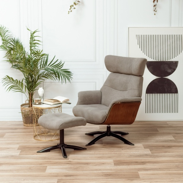 Butaca de piel con reposapiés LICEO